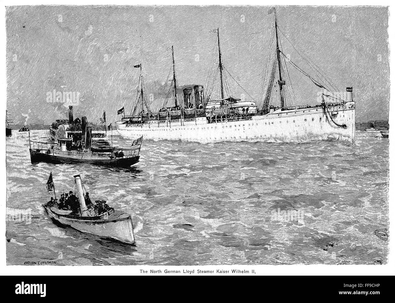 GERMAN STEAMSHIP, 1891. /nThe German steamship 'Kaiser Wilhelm II' of ...