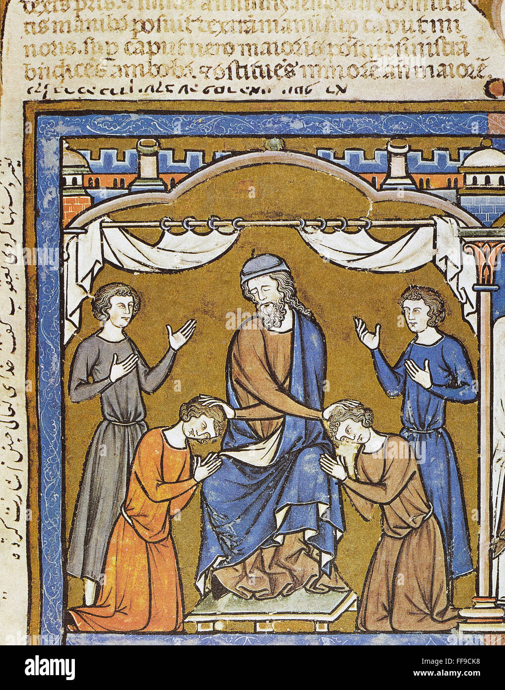 JACOB BLESSING. /nJacob blesses Joseph's two sons, Ephraim and Manasseh ...