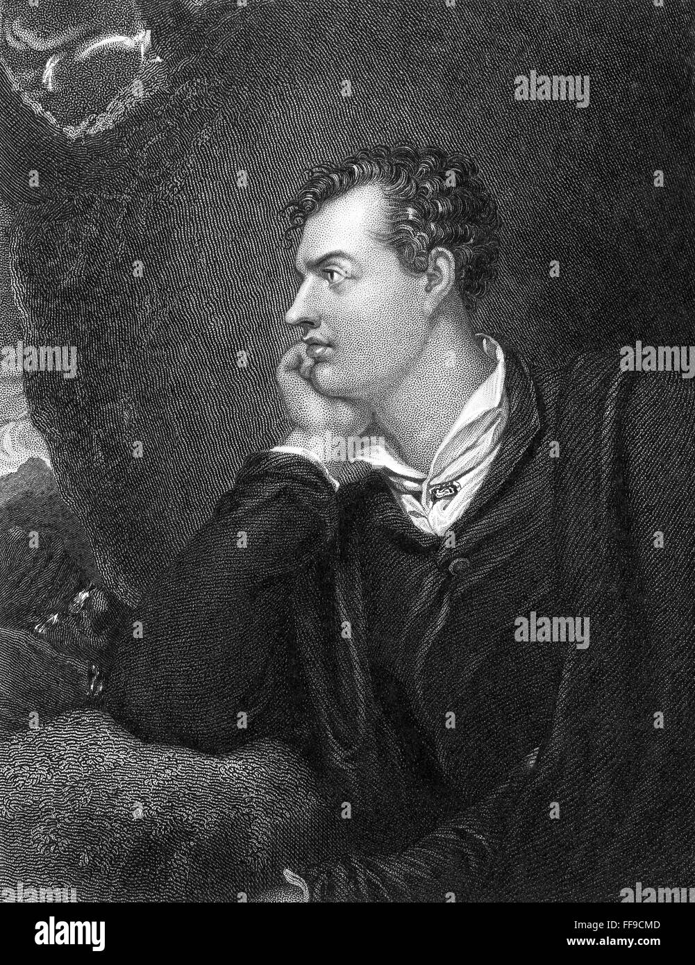 GEORGE GORDON BYRON (1788-1824). /n6th Baron Byron. English poet. Line and stipple engraving ...