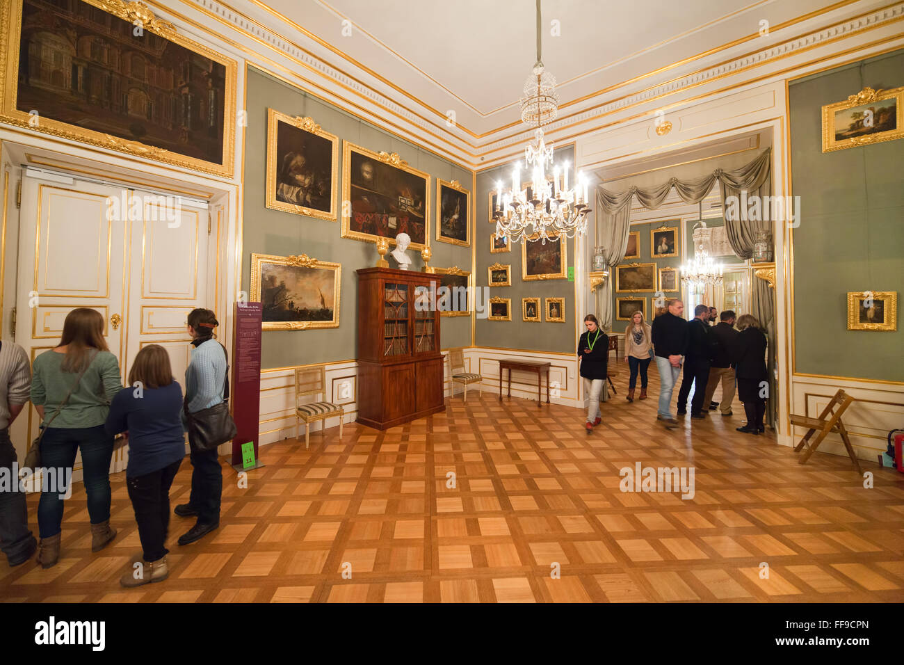 Poland, city of Warsaw, Royal Castle interior, King Dressing Room Stock ...