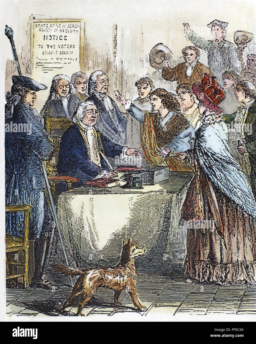 WOMEN VOTING, c1800. /nNew Jersey women voting c1800. American ...