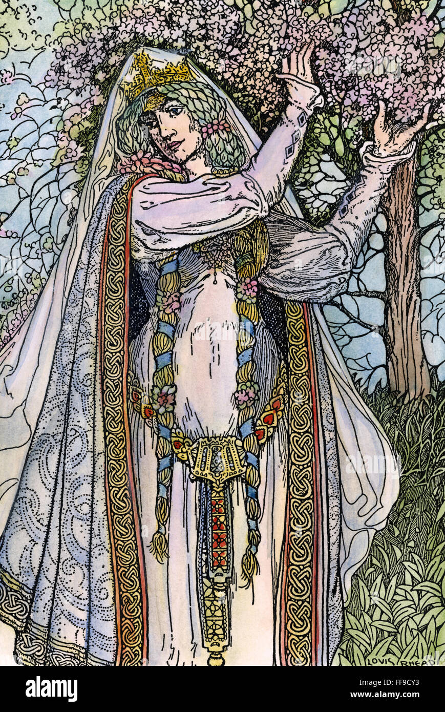 QUEEN GUINEVERE, 1923. /nQueen Guinevere Goes A-Maying. Illustration by ...