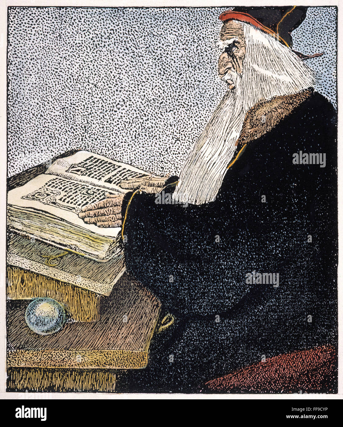 MERLIN THE MAGICIAN. /nDrawing, 1903, by Howard Pyle Stock Photo - Alamy