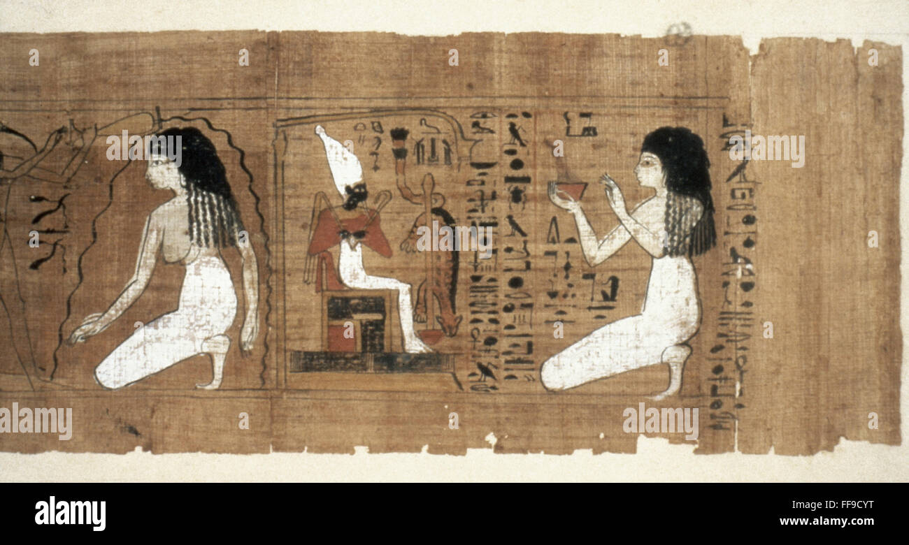 THE RESURRECTION OF OSIRIS. /nEgyptian funeral papyrus, c970 B.C Stock ...