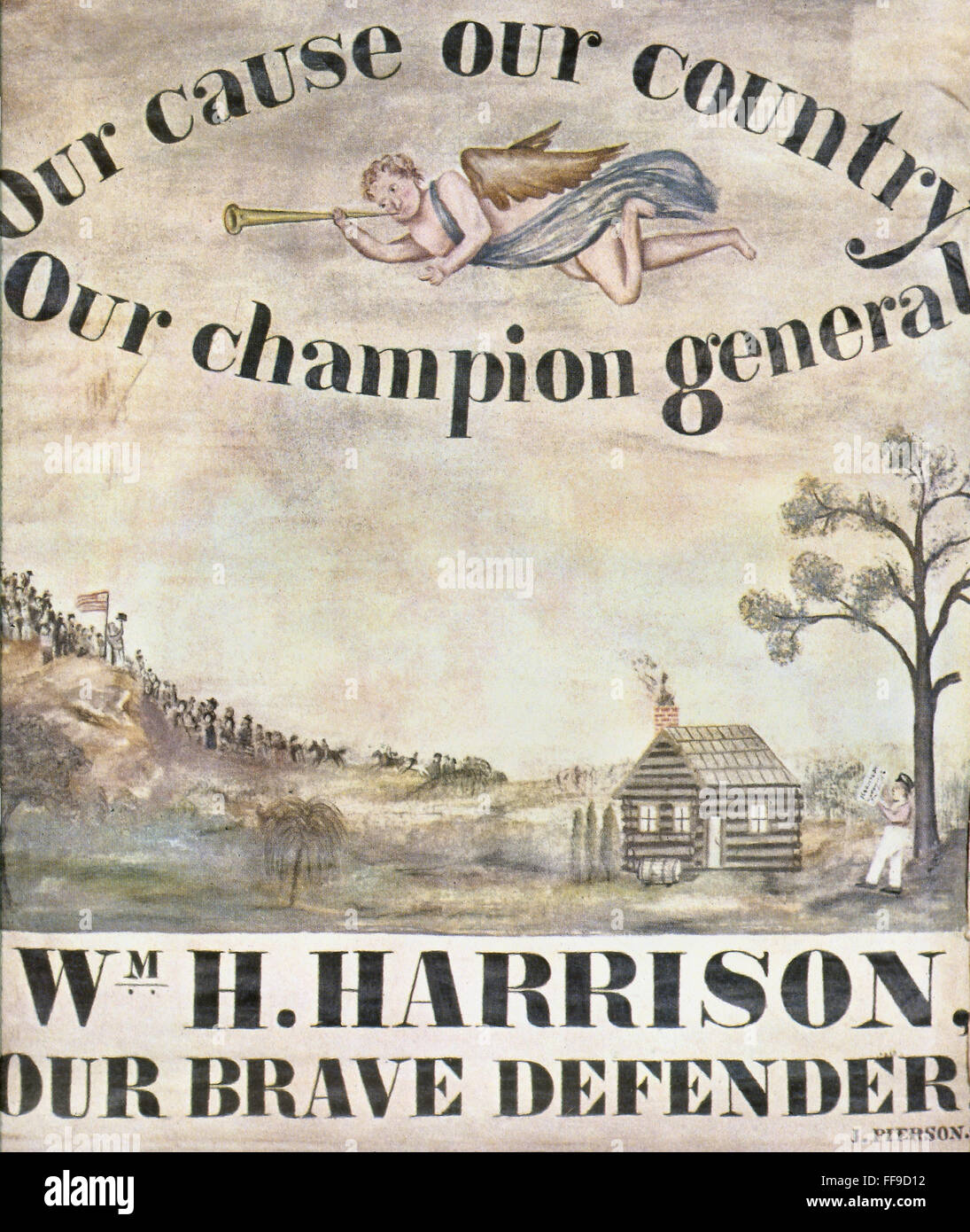 PRESIDENTIAL CAMPAIGN: 1840. /nPoster for William Henry Harrison's 1840 Presidential campaign ...