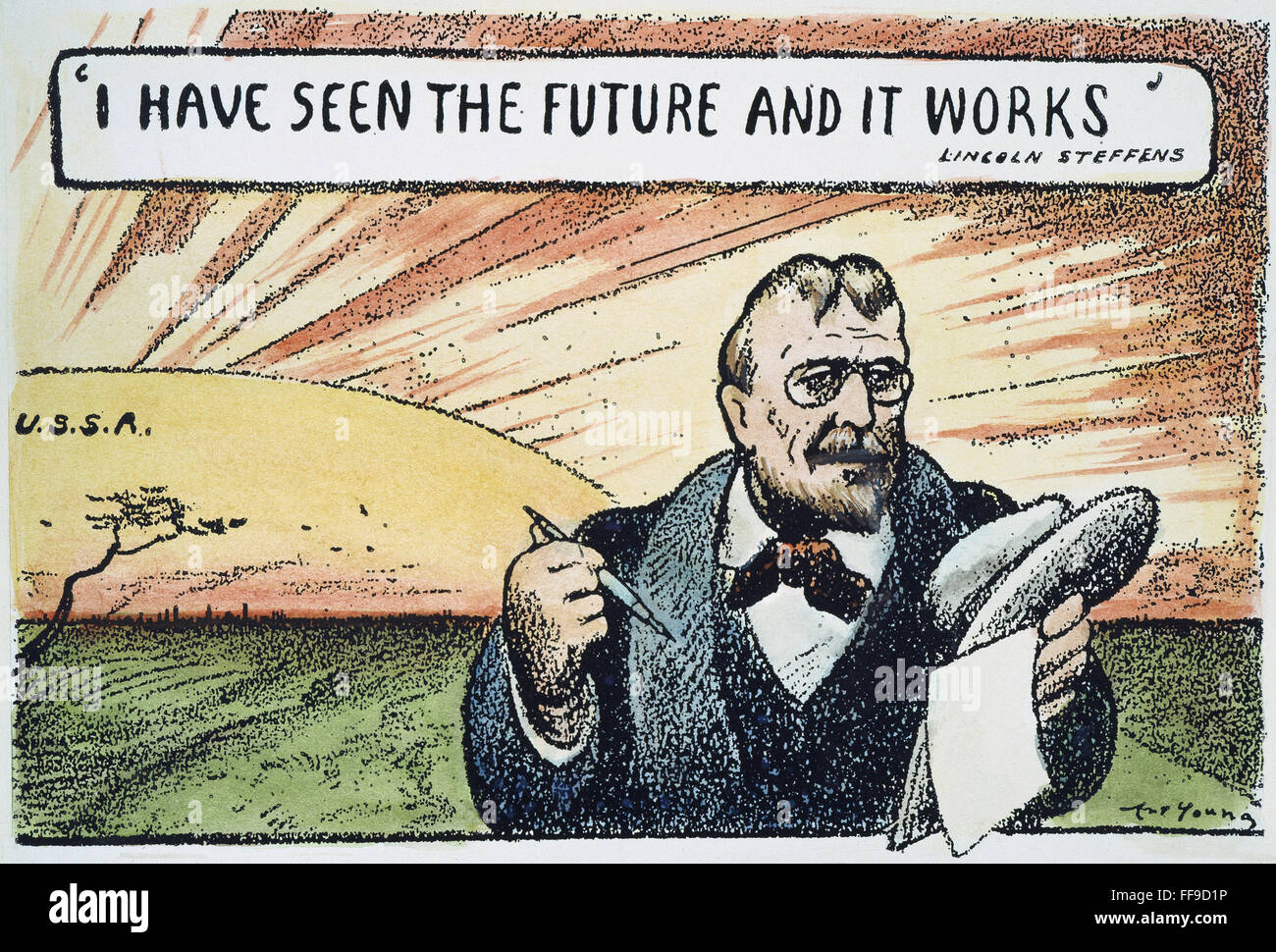 LINCOLN STEFFENS (1866-1936). /nAmerican journalist. Cartoon by Art ...