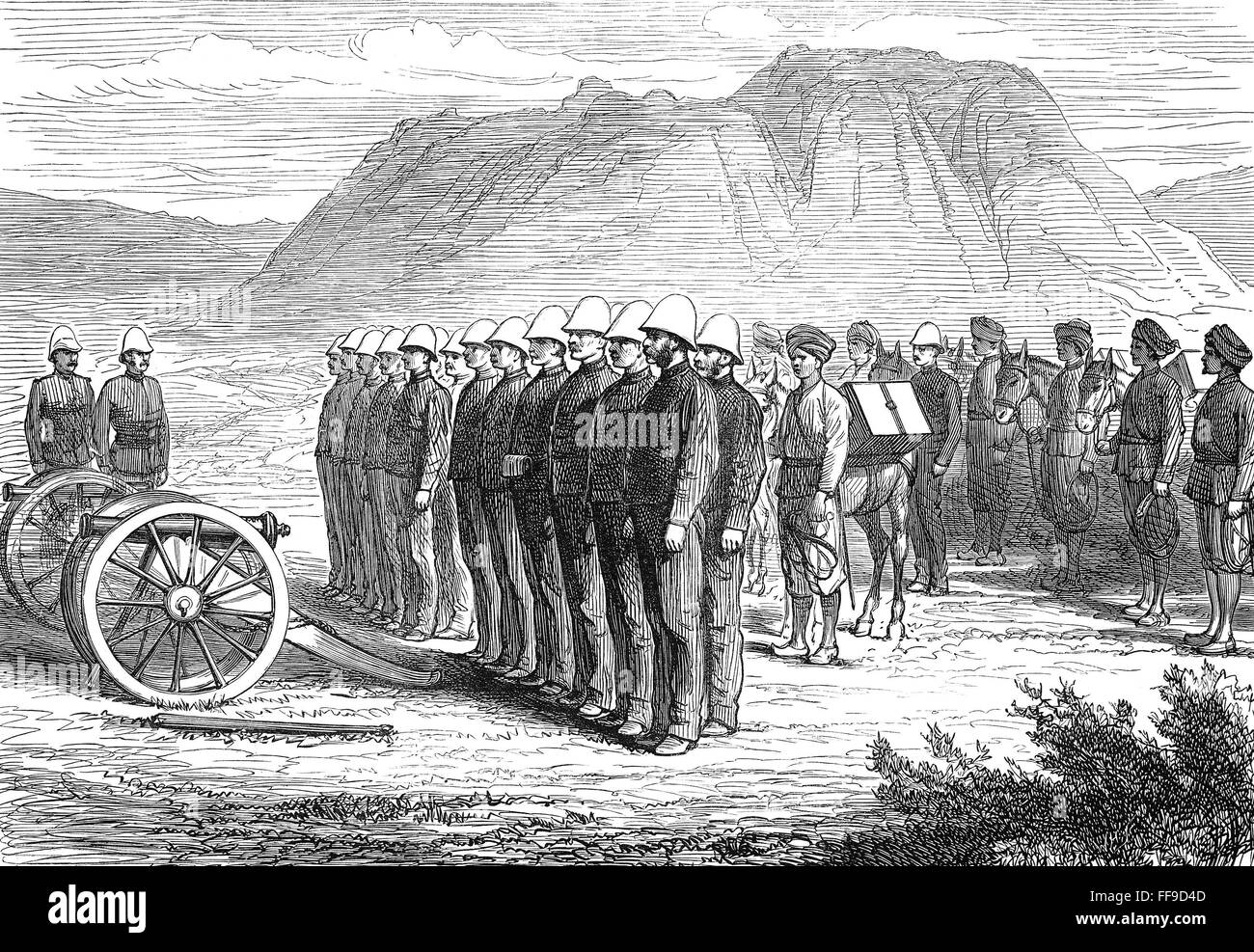 AFGHAN WAR, 1879. /nA subdivision of a mountain battery of the British ...