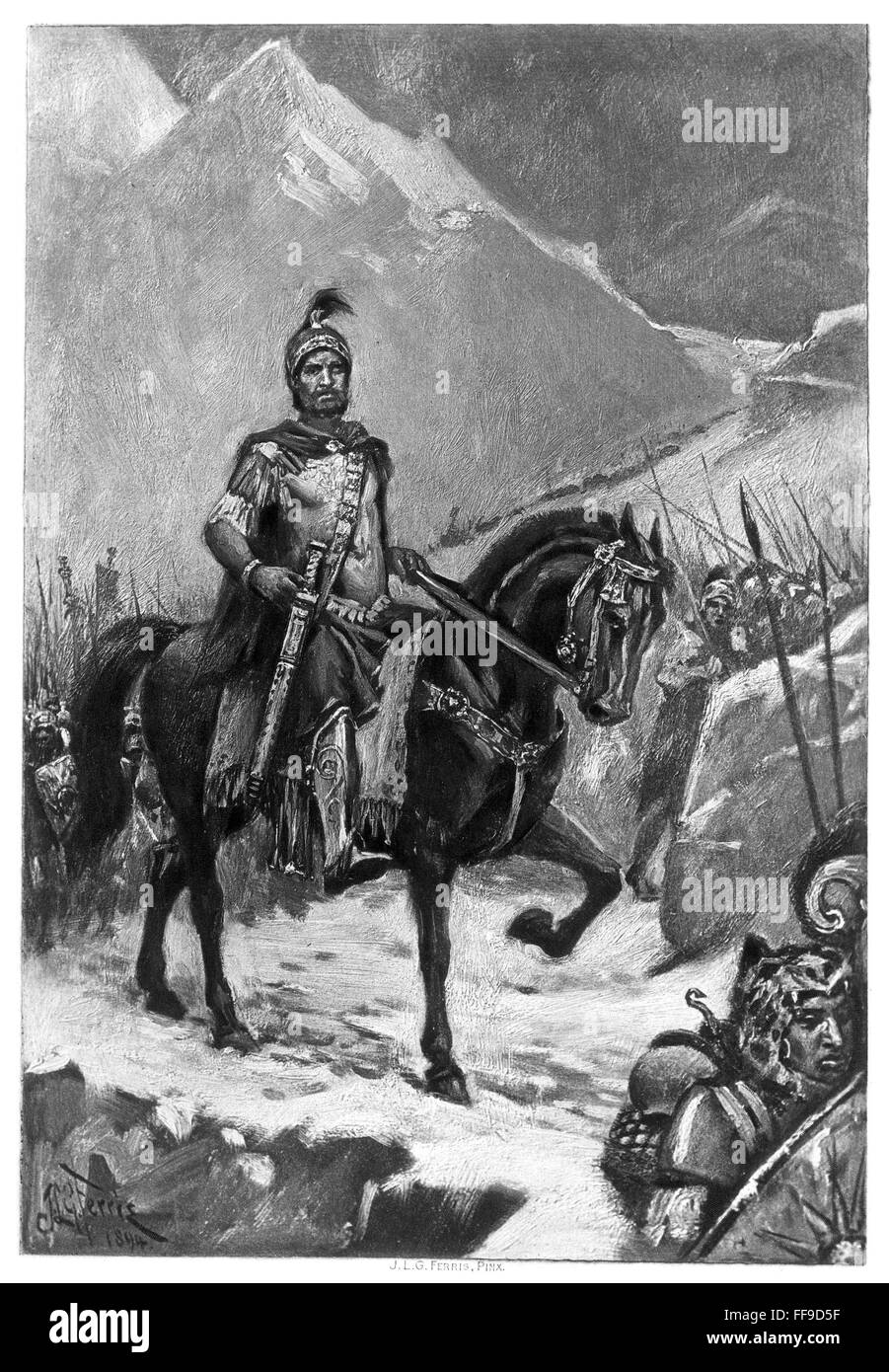 HANNIBAL (247-183 B.C.). /nCarthaginian general. Hannibal and his army ...