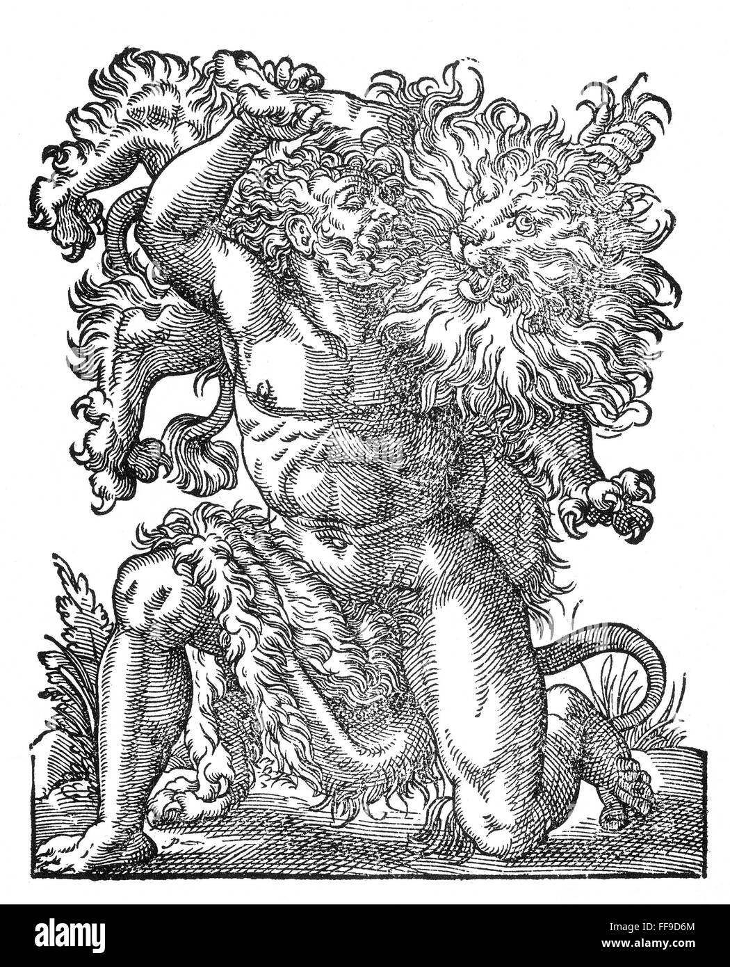 HERCULES & THE NEMEAN LION. /nHercules performing his first labor, the ...
