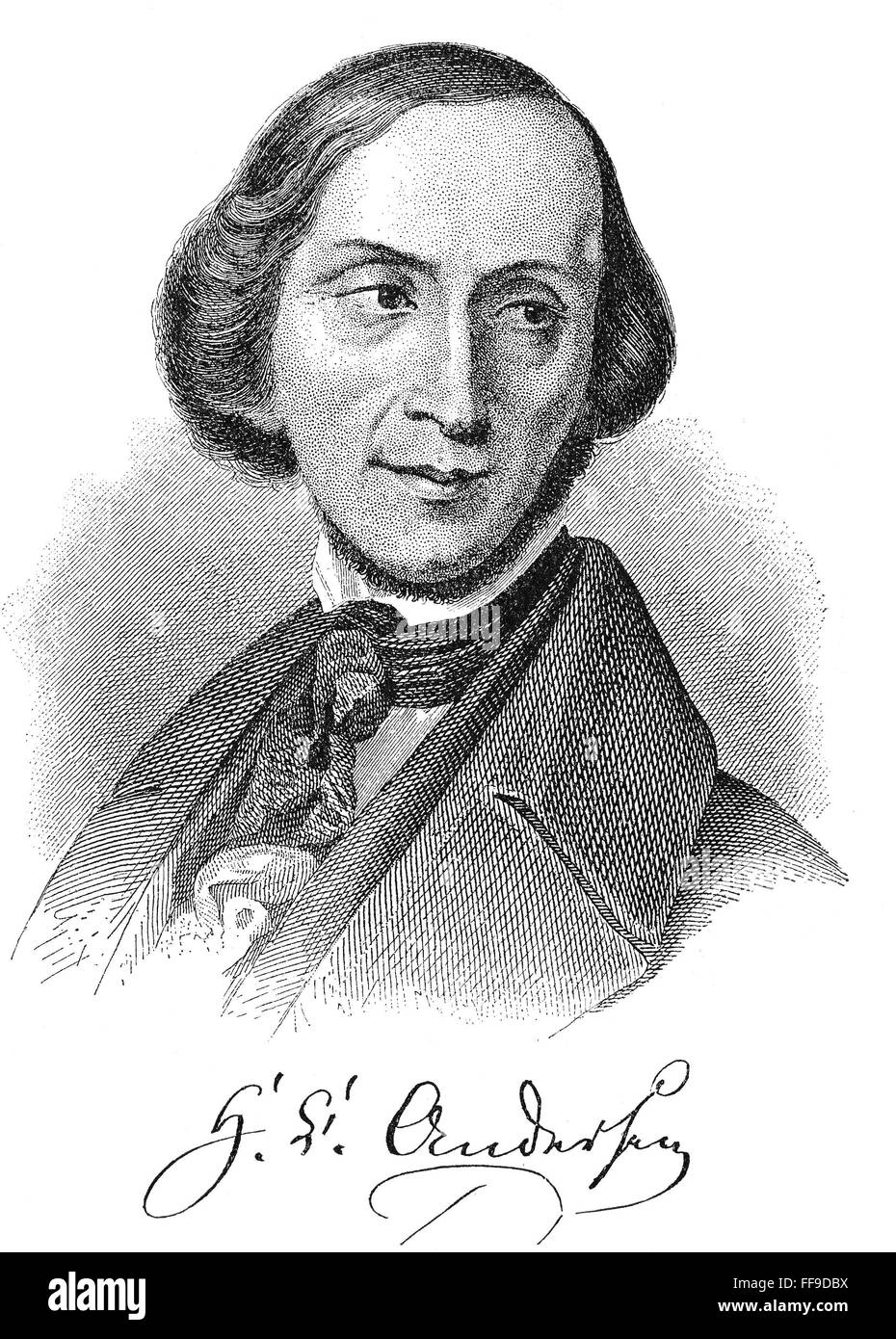 HANS CHRISTIAN ANDERSEN /n(1805-1875). Danish writer. Andersen at age ...