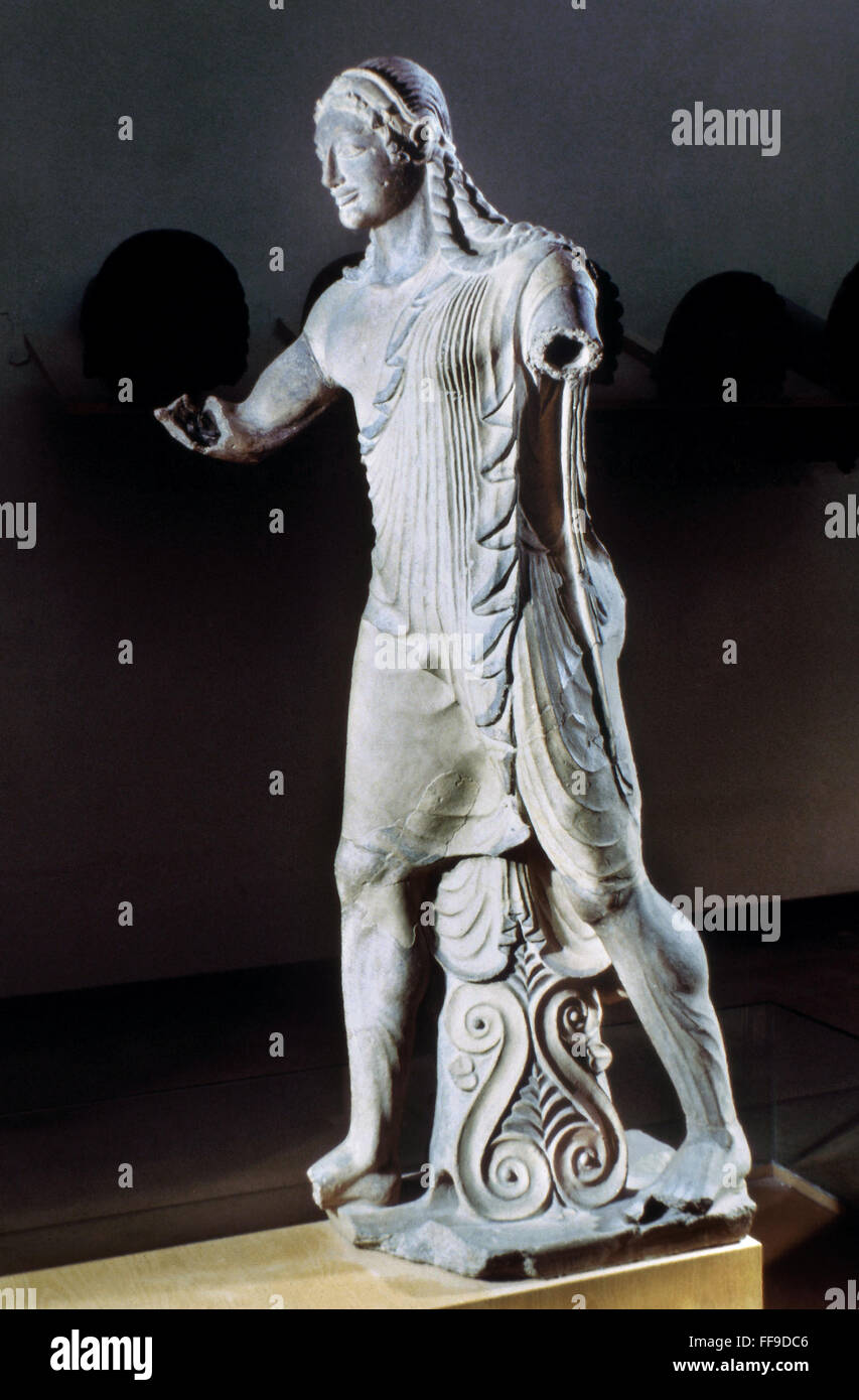 ETRUSCAN ART: APOLLO OF VEII /nTerracotta, late 6th century B.C Stock ...