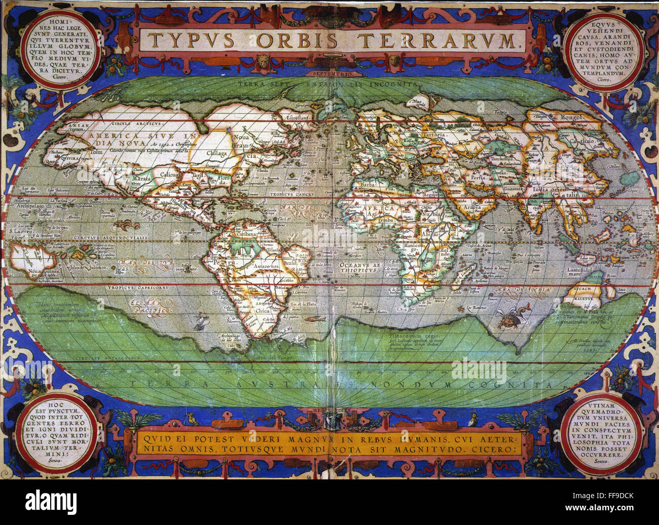 WORLD MAP: ORTELIUS. /nFrom Abraham Ortelius' atlas "Theatrum Orbis ...