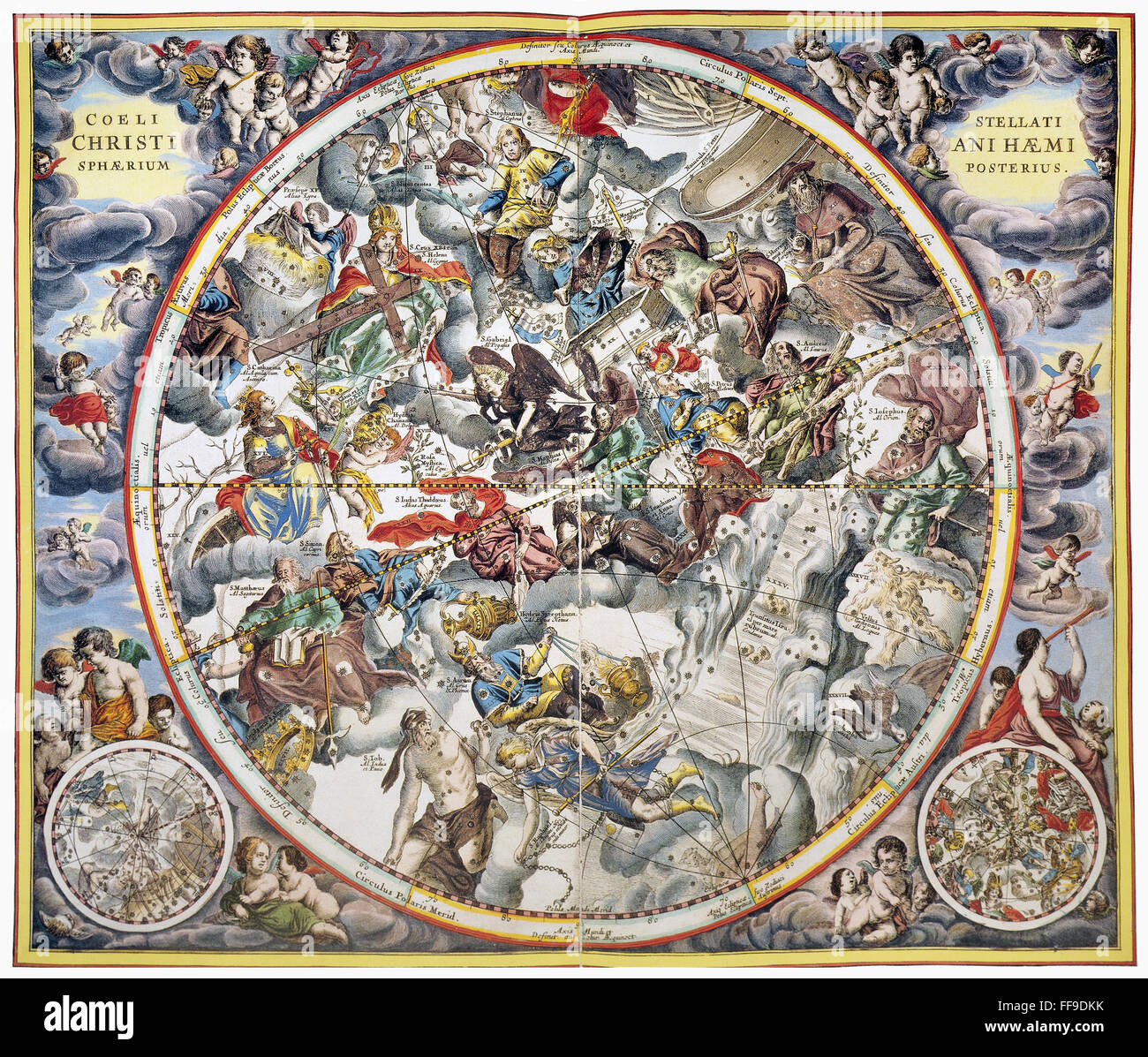 CELESTIAL PLANISPHERE, 1660. /nSchiller's Christianized Heaven ...