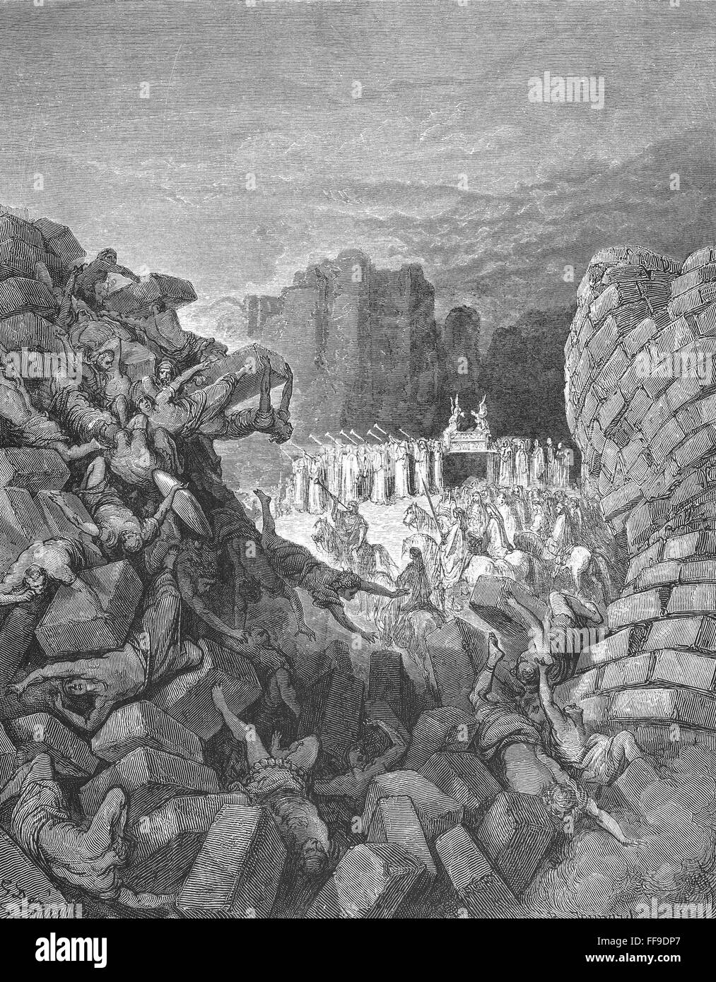 BATTLE OF JERICHO. /nThe walls of Jericho falling down (Joshua: 6:20 ...