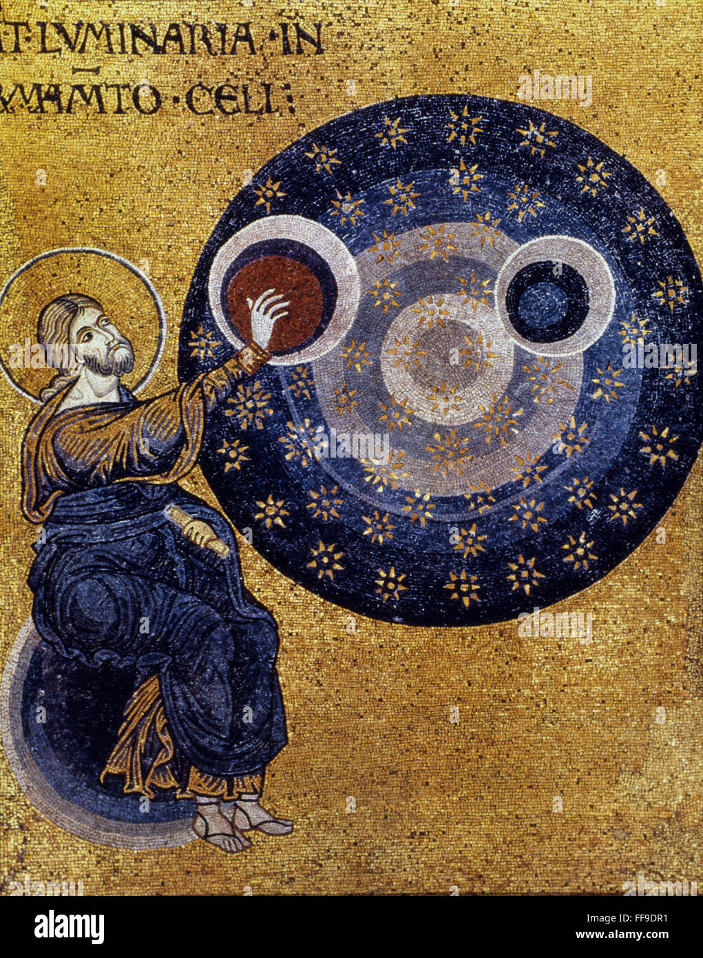 CREATION OF HEAVEN. /nThe creation of heaven and the stars. Mosaic ...