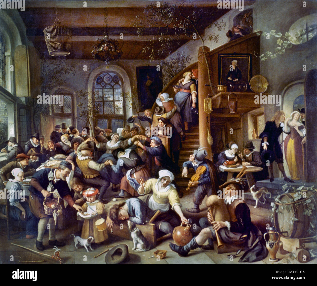 JAN STEEN: EGG DANCE. /nCanvas by Jan Steen (c1626-1679 Stock Photo - Alamy