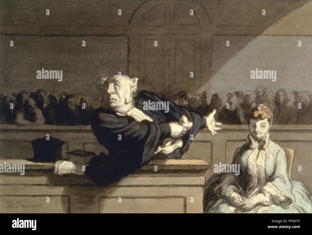 DAUMIER: ADVOCATE, 1860. /nHonore Daumier: The Advocate. Watercolor ...