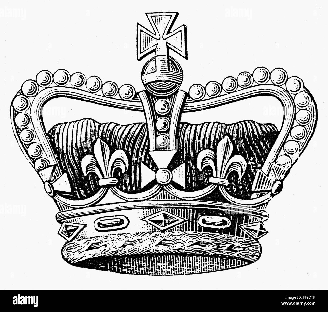 CROWN. /nLine engraving, 19th century Stock Photo - Alamy