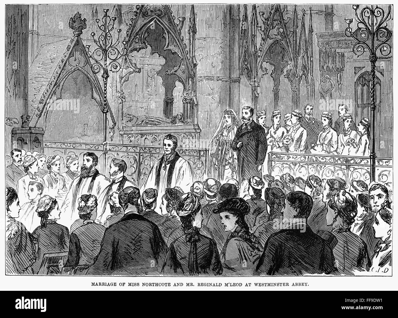SOCIETY WEDDING, 1877. /nThe marriage of Lady Cecilia Northcote and Mr ...