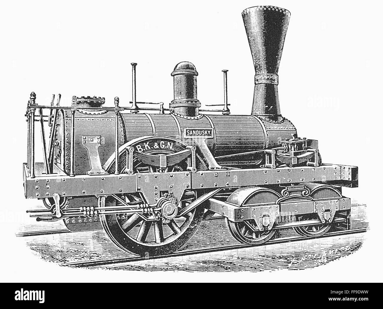LOCOMOTIVE: SANDUSKY, 1837. /nThe Mad River and Lake Erie Railroad's ...