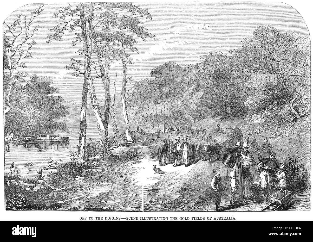 AUSTRALIAN GOLD RUSH, 1853. /nScene from the gold fields of Australia ...