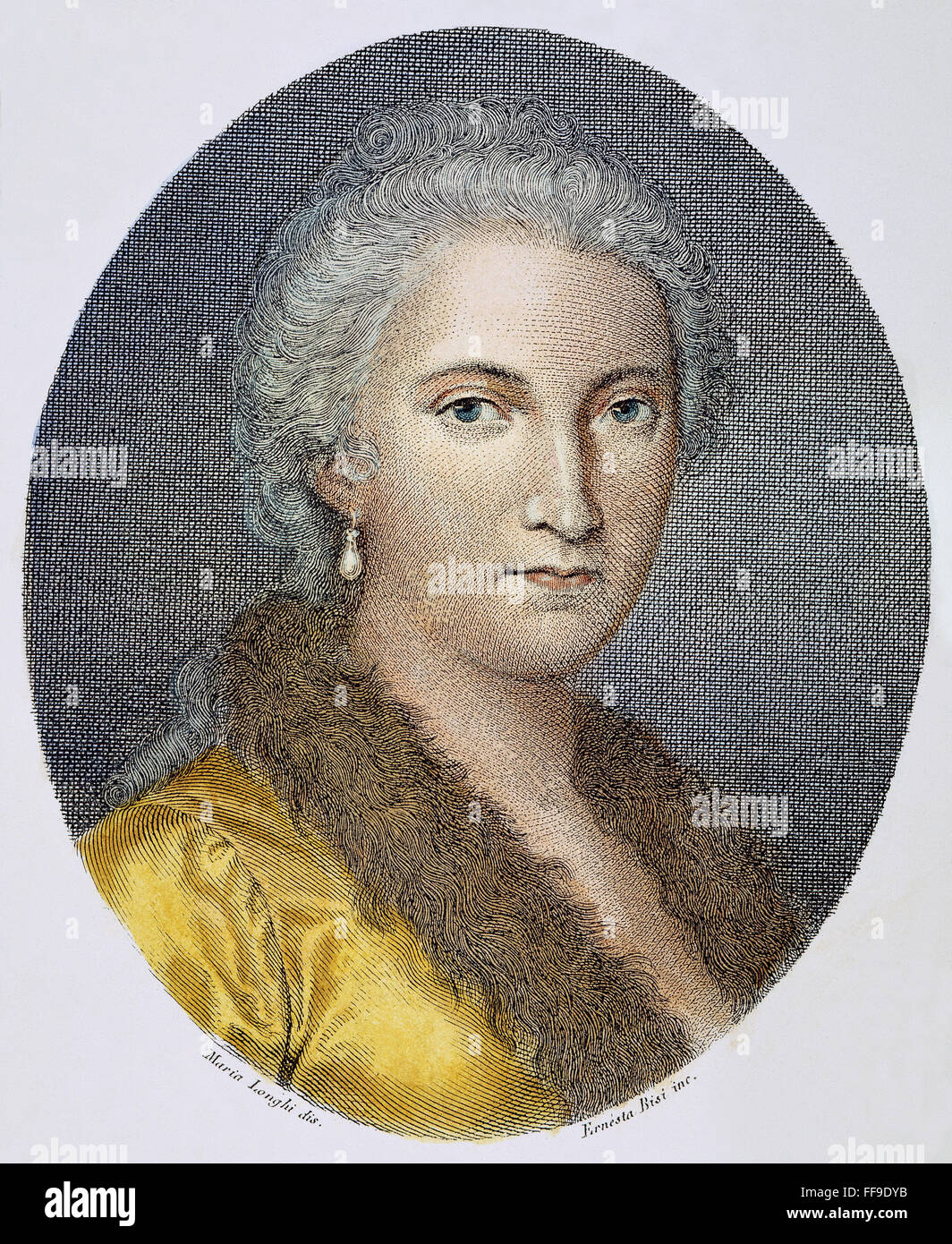 MARIA AGNESI (1718-1799). /nItalian mathematician. Steel engraving ...