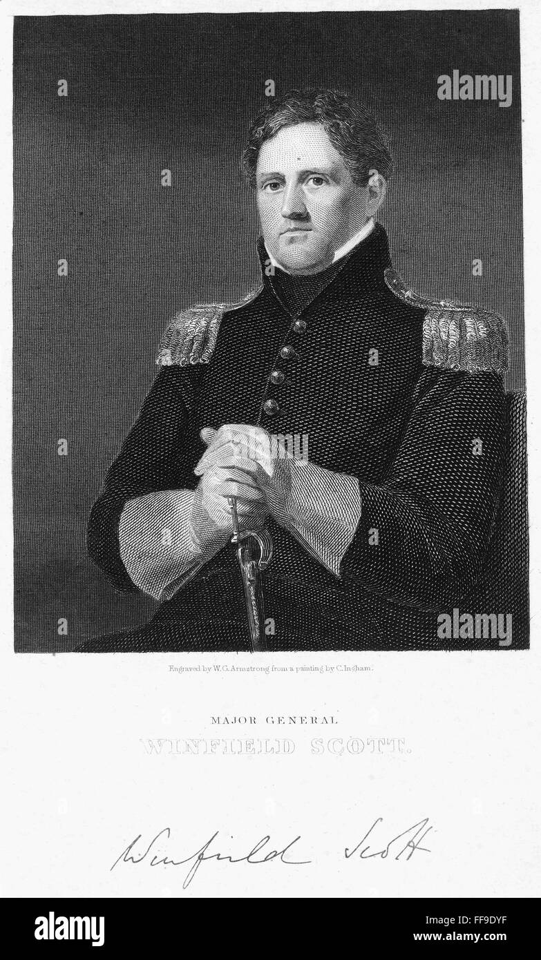 WINFIELD SCOTT (1786-1866). /nAmerican army officer. Steel engraving ...