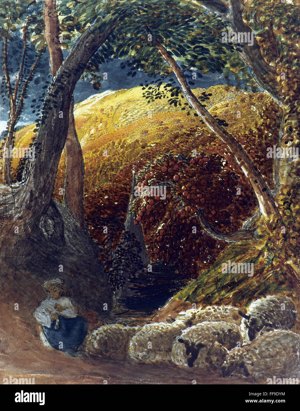 PALMER: APPLE TREE. /nThe Magic Apple Tree. Canvas, 19th century, by ...