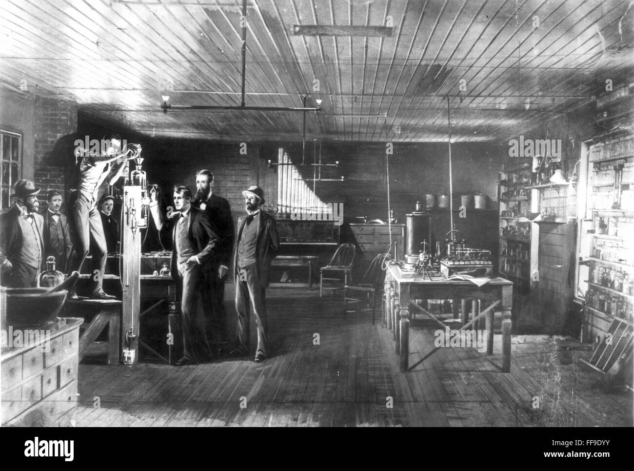 THOMAS EDISON (1847-1931). /nAmerican inventor. An artist's ...