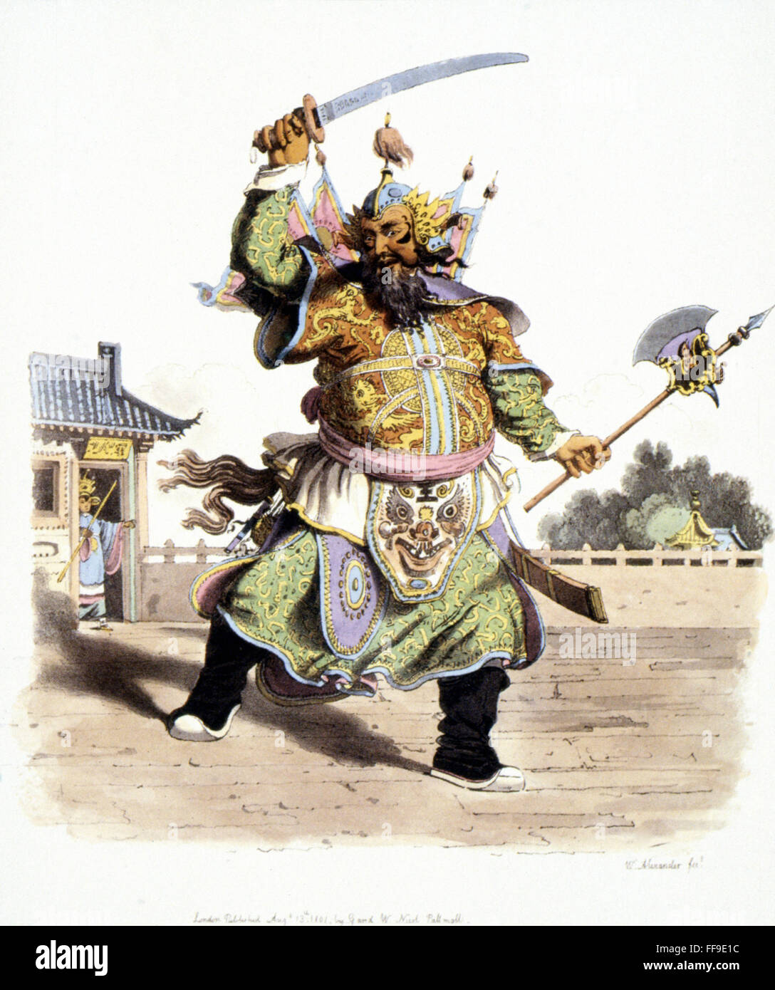 A CHINESE COMEDIAN: /nlithograph after an engraving, 1801, by William ...