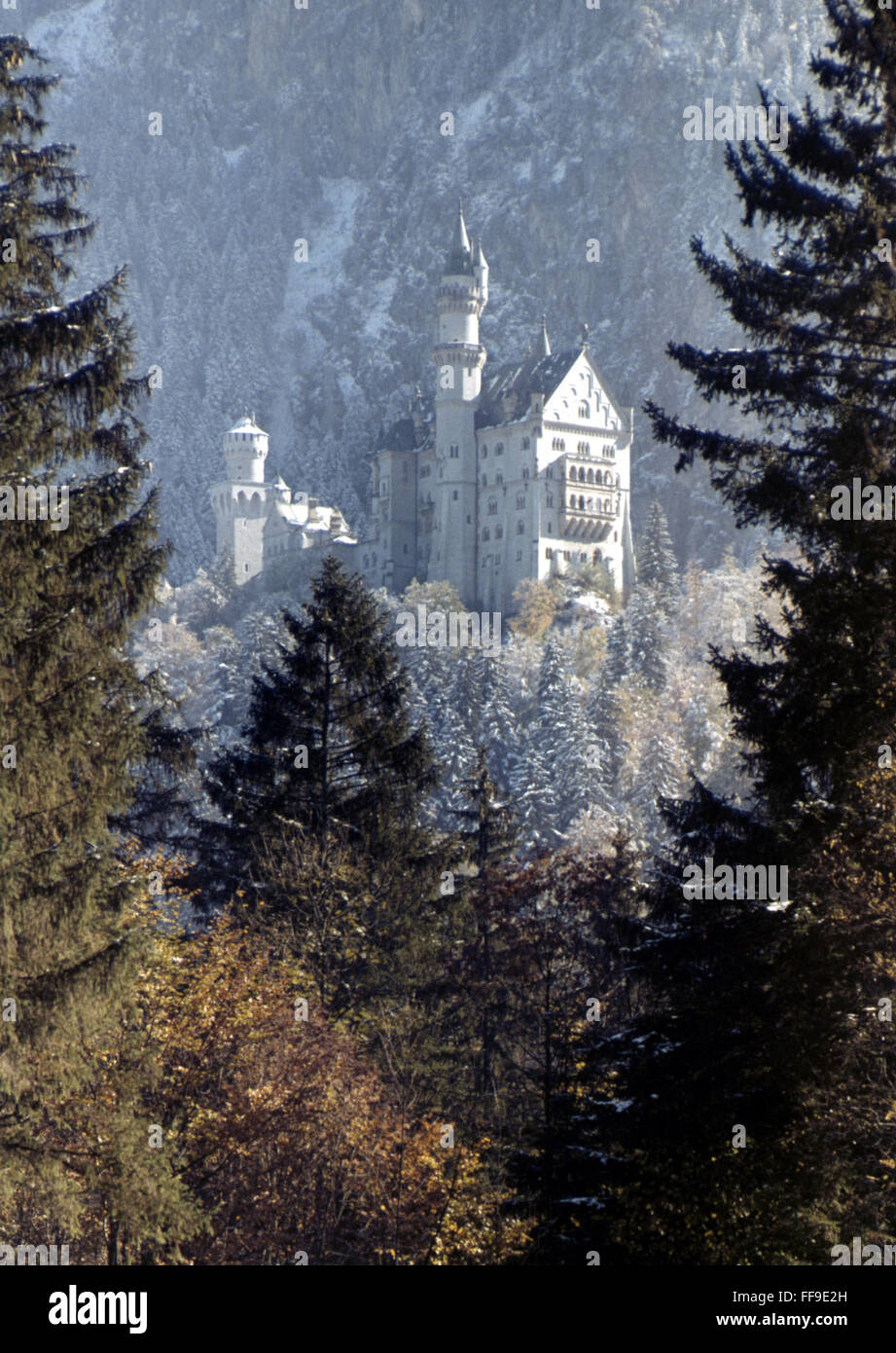 GERMANY: BAVARIA. /nNeuschwanstein Castle from Northwest Stock Photo ...