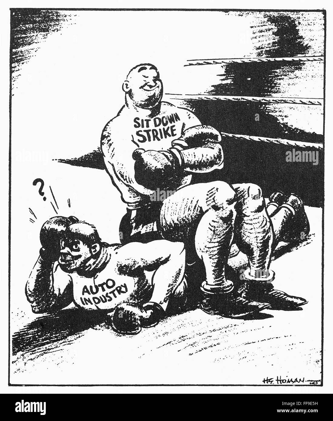 Labor unions cartoon Black and White Stock Photos & Images - Alamy