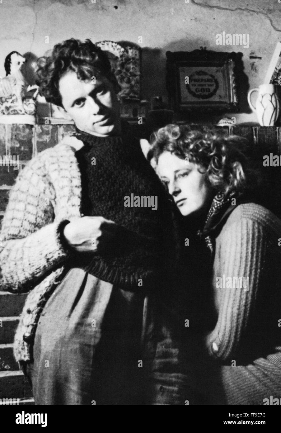 DYLAN THOMAS (1914-1953). /nWelsh poet. Dylan and Caitlin Thomas at Sea ...