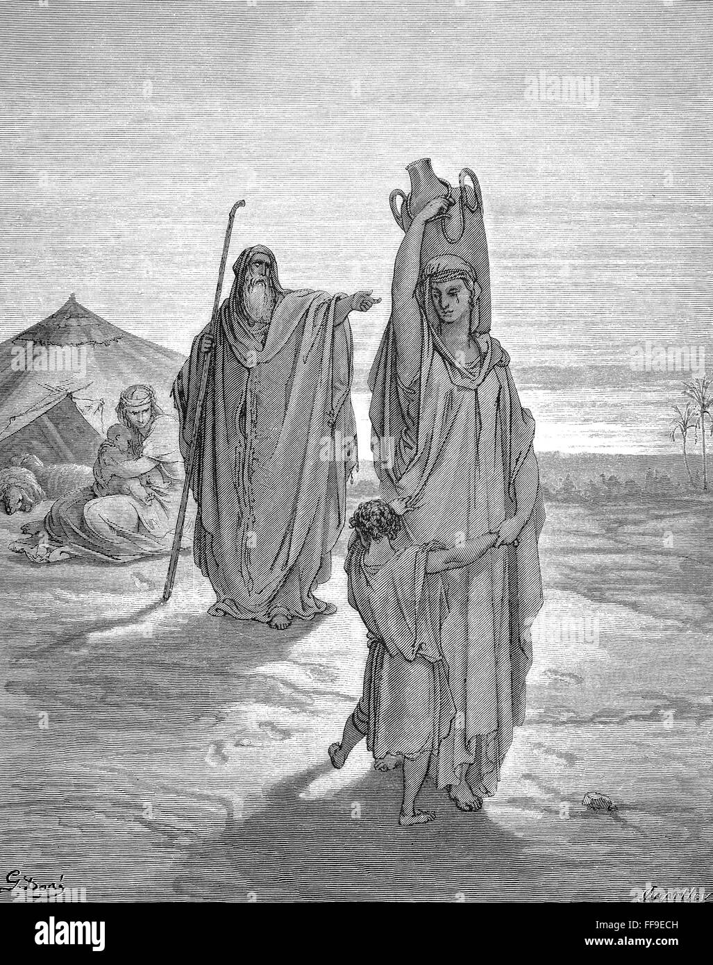 HAGAR & ISHMAEL. /nHagar and Ishmael expelled by Abraham (Genesis 21:14 ...