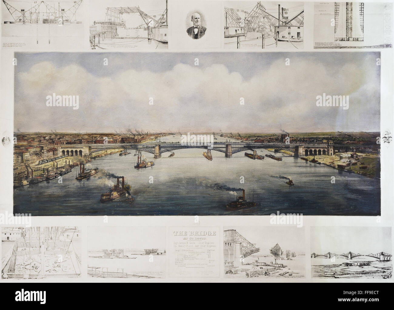 EADS BRIDGE, ST LOUIS. /nThe Eads Bridge (built 1867-74) across the ...