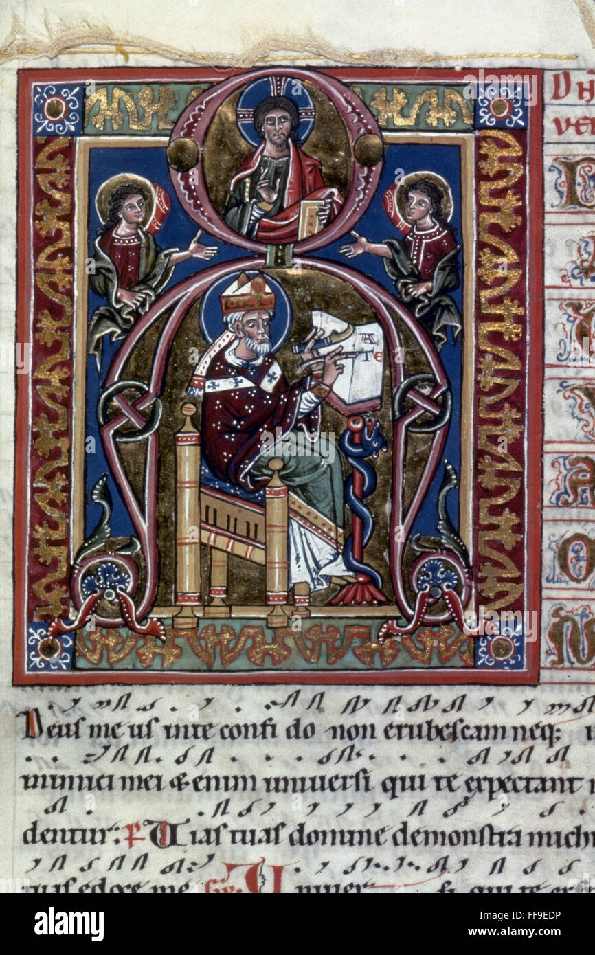 INITIAL 'A': SAINT GREGORY. /nInitial 'A' with Saint Gregory (Pope ...