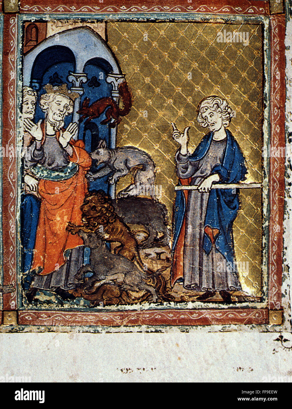 THE PLAGUE OF INSECTS. /n(Rendered as wild beasts). Illumination from ...