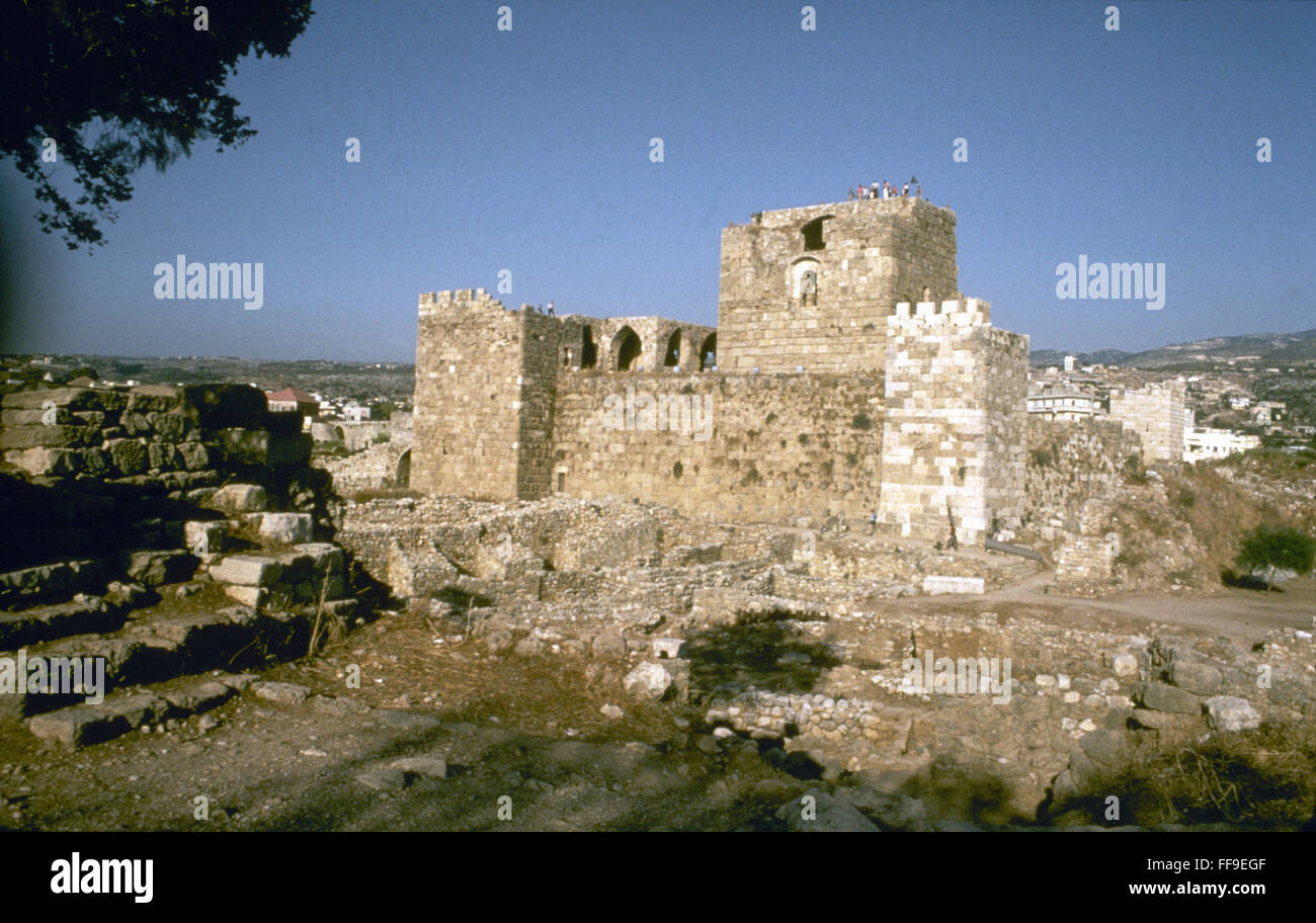 LEBANON: CRUSADER CITADEL. /nView at Byblos looking across Phoenician ...