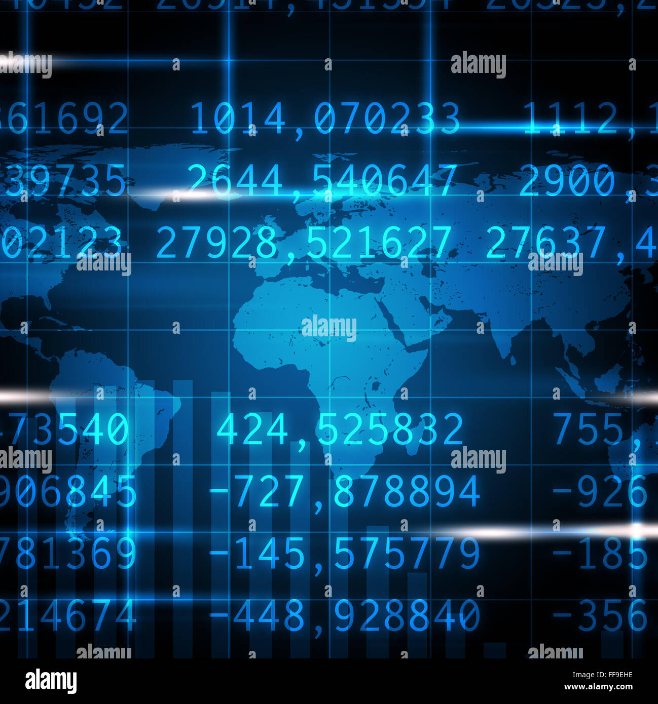 Abstract blue background with map Stock Photo - Alamy