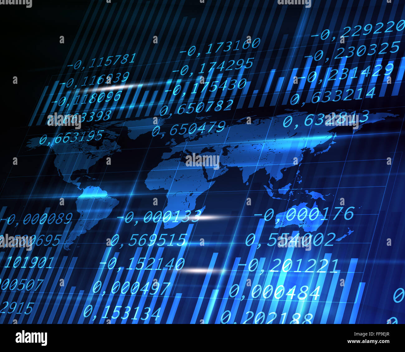 Abstract blue background with map Stock Photo - Alamy