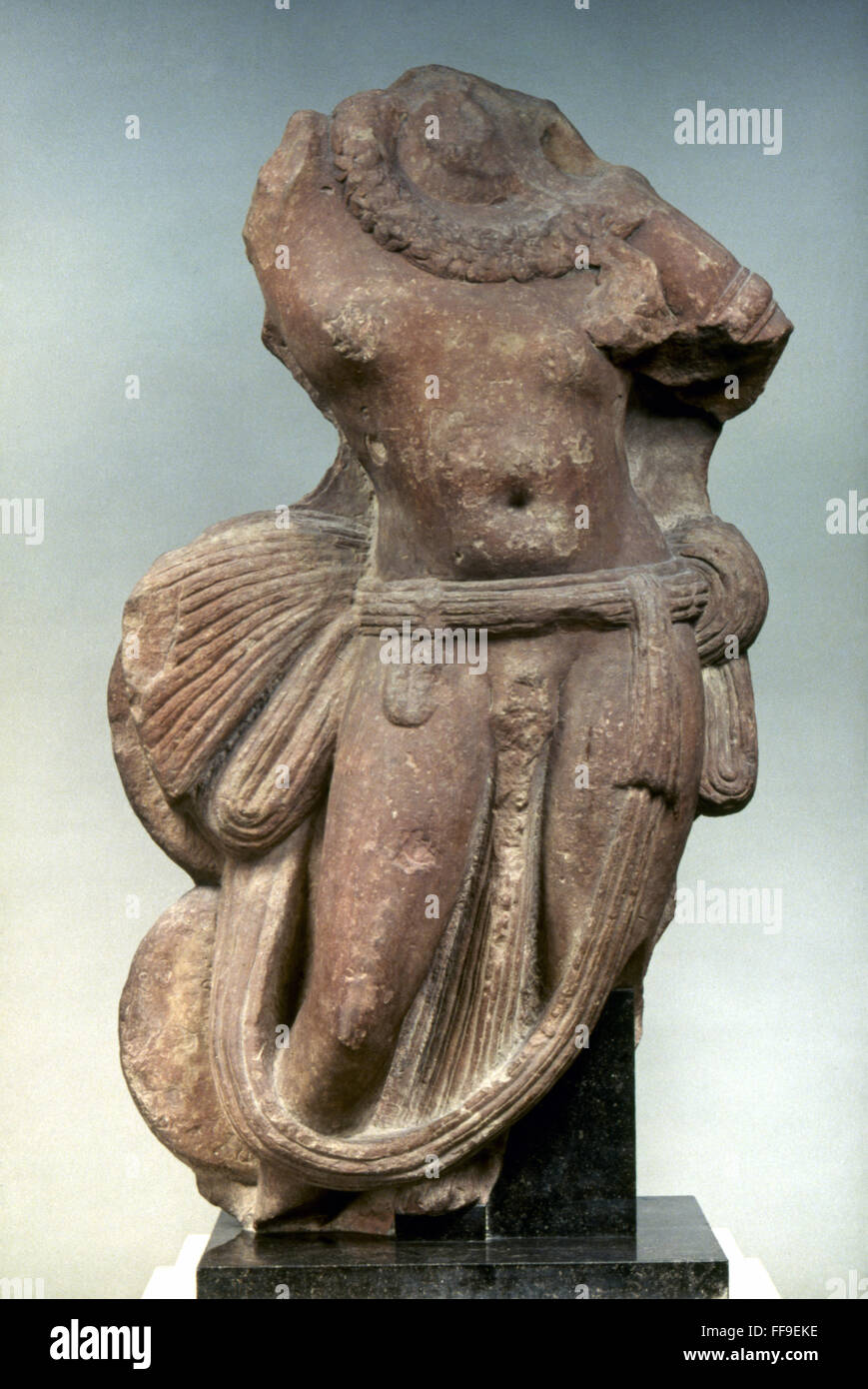 INDIA: NAGARAJA. /nNagaraja (the king-serpent). Pink sandstone, kusana ...