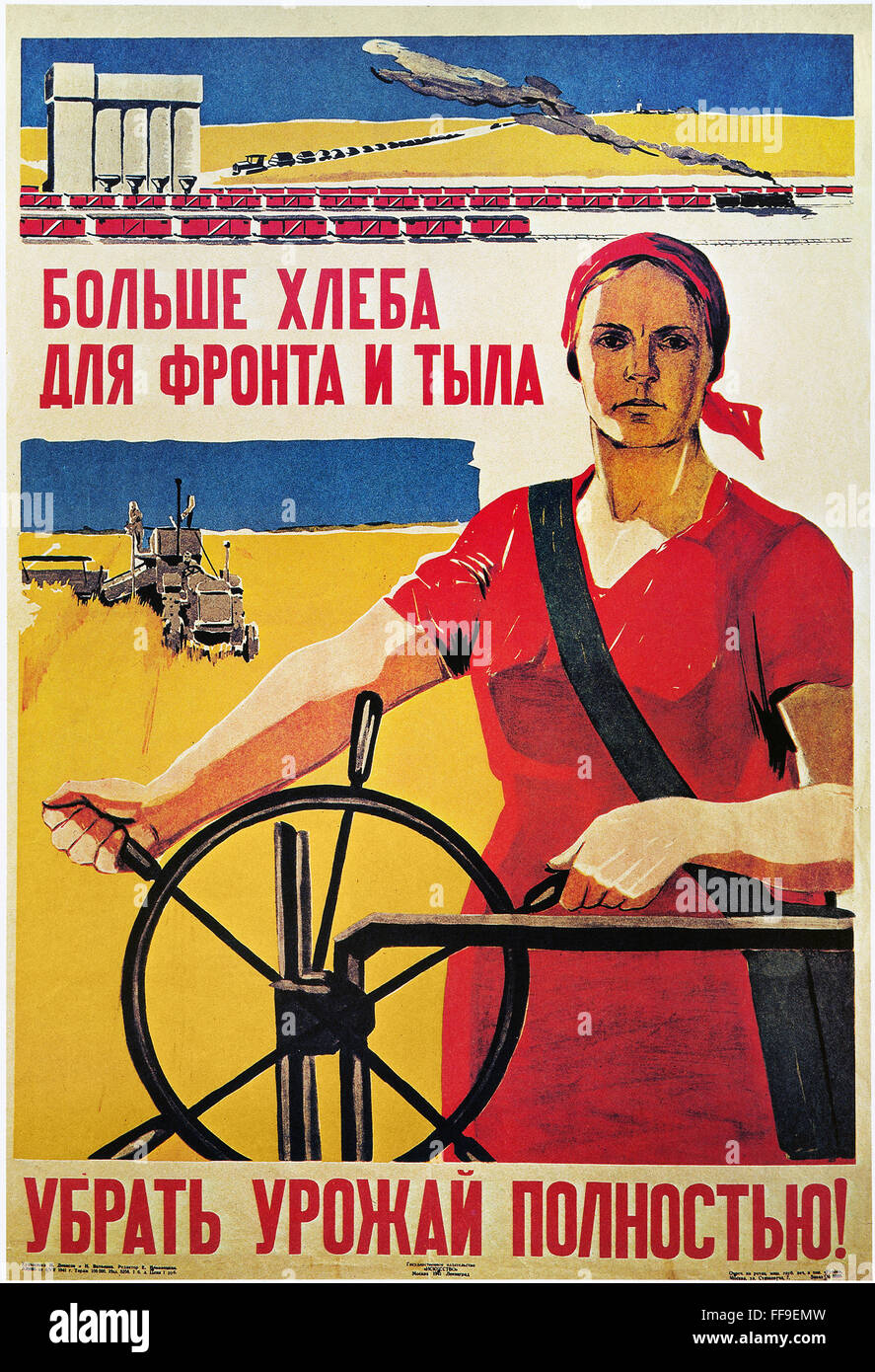 RUSSIA: COLLECTIVE FARM. /nMore grain for the front and the home front ...