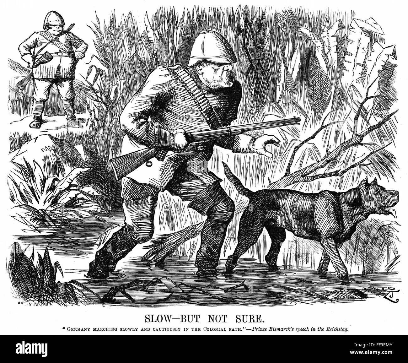 COLONIALISM CARTOON, 1889. /n'Slow-But Not Sure'. English cartoon by ...