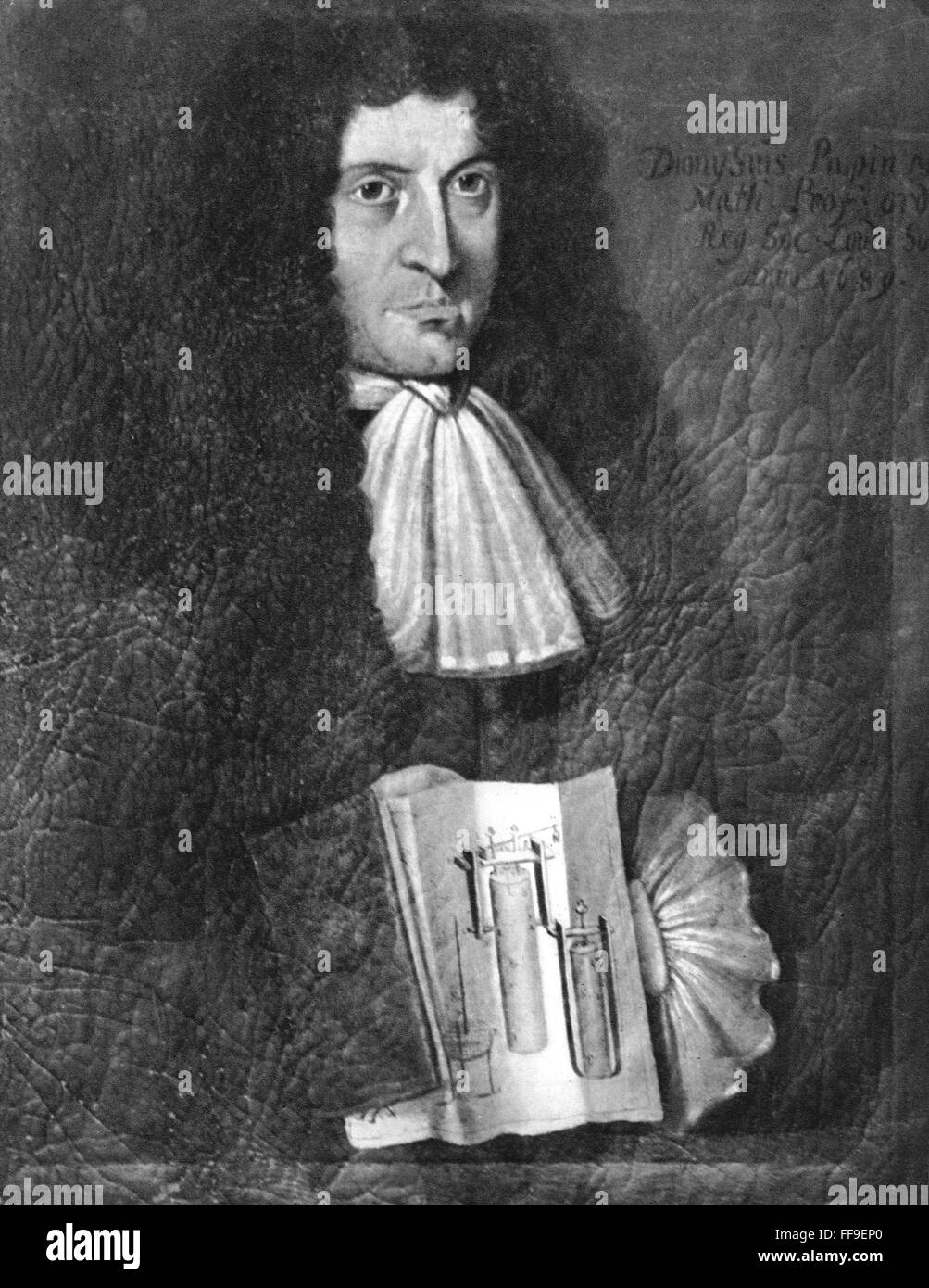 DENIS PAPIN (1647-1712). /nFrench physicist. Painting, 1689, by an ...