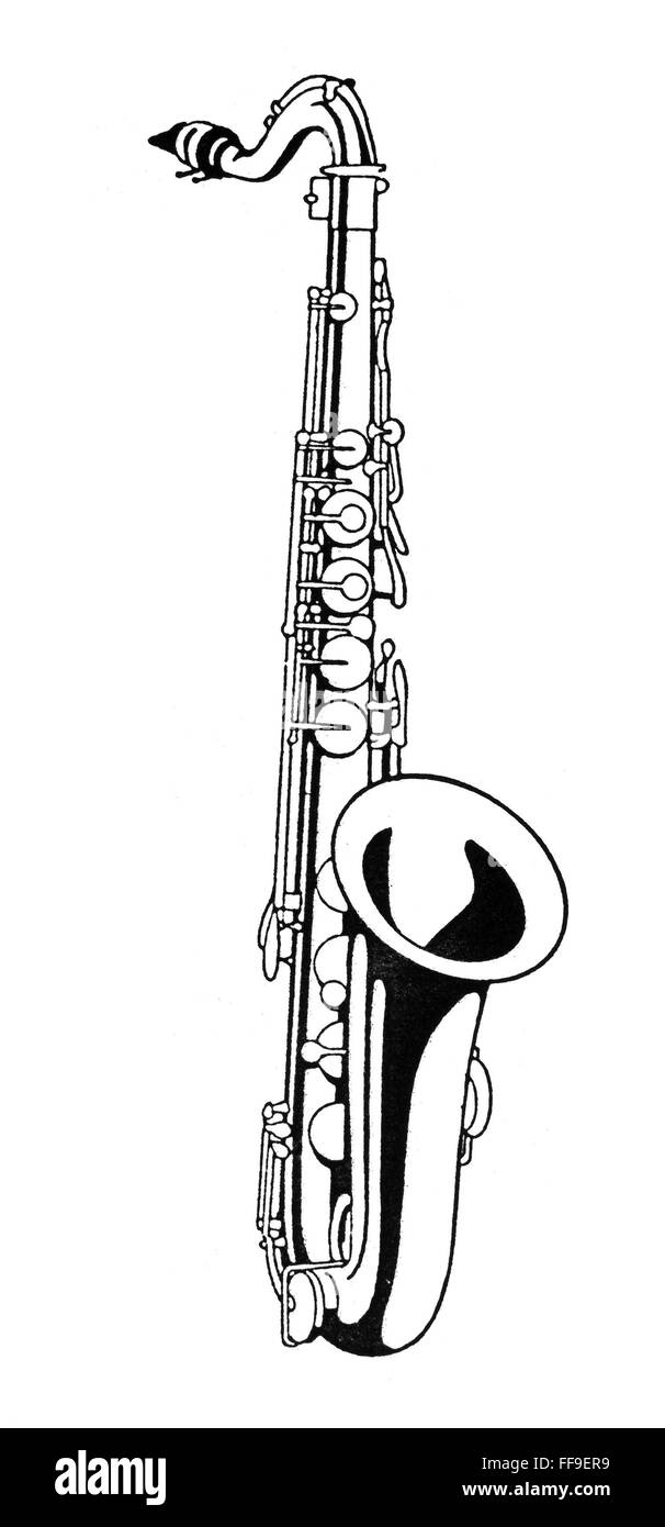 SAXOPHONE. /nLine drawing Stock Photo - Alamy