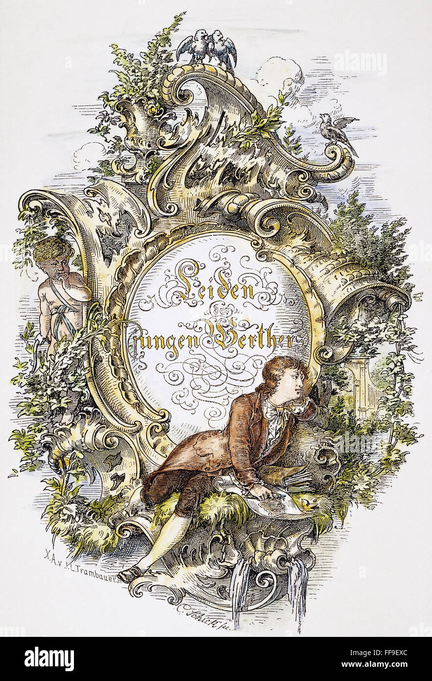GOETHE: WERTHER. /n'The Sorrows of Young Werther.' Engraved title page ...