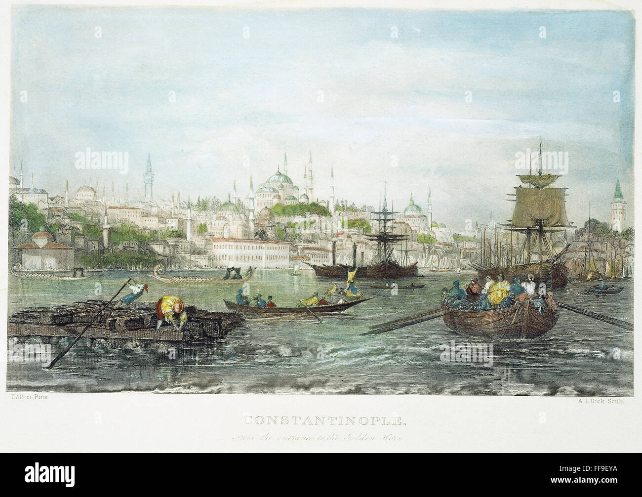 CONSTANTINOPLE, 19th C. /nView of Constantinople, Turkey: steel ...