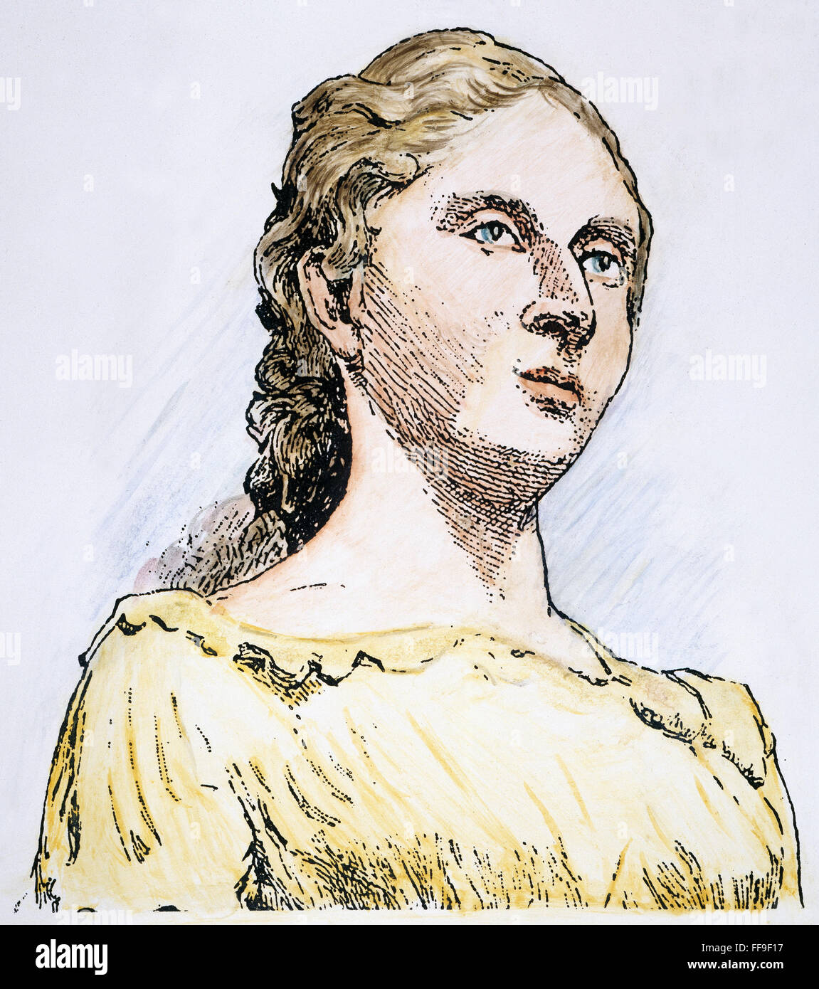 SOPHIE GERMAIN (1776-1831). /nFrench mathematician: contemporary line ...