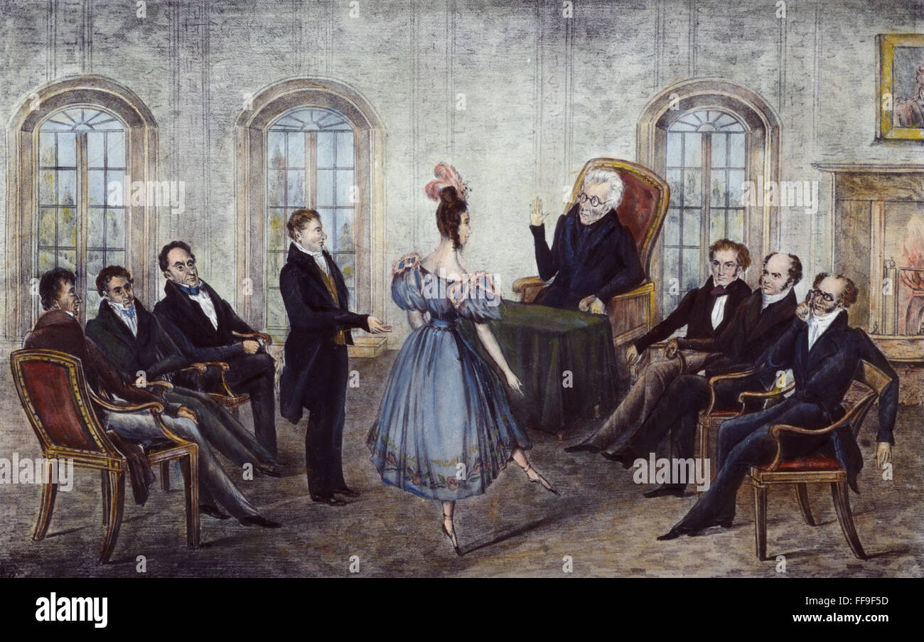 JACKSON CARTOON, 1836. /nLithograph cartoon satirizing Andrew Jackson's ...