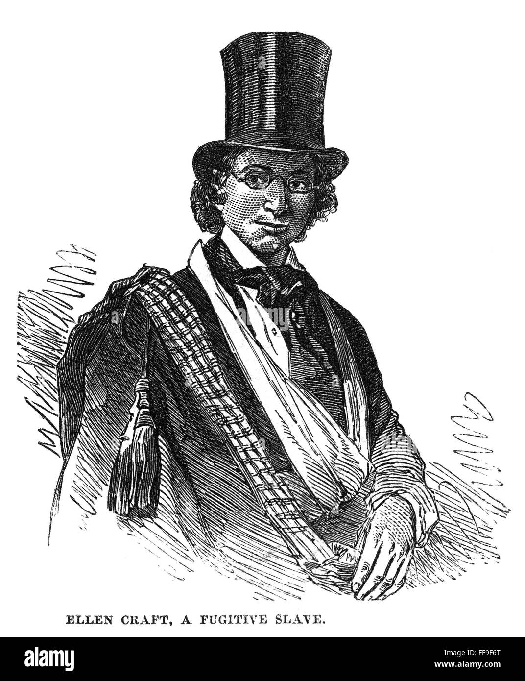 ELLEN CRAFT (b.1826). /nAmerican fugitive from slavery. Wood engraving ...